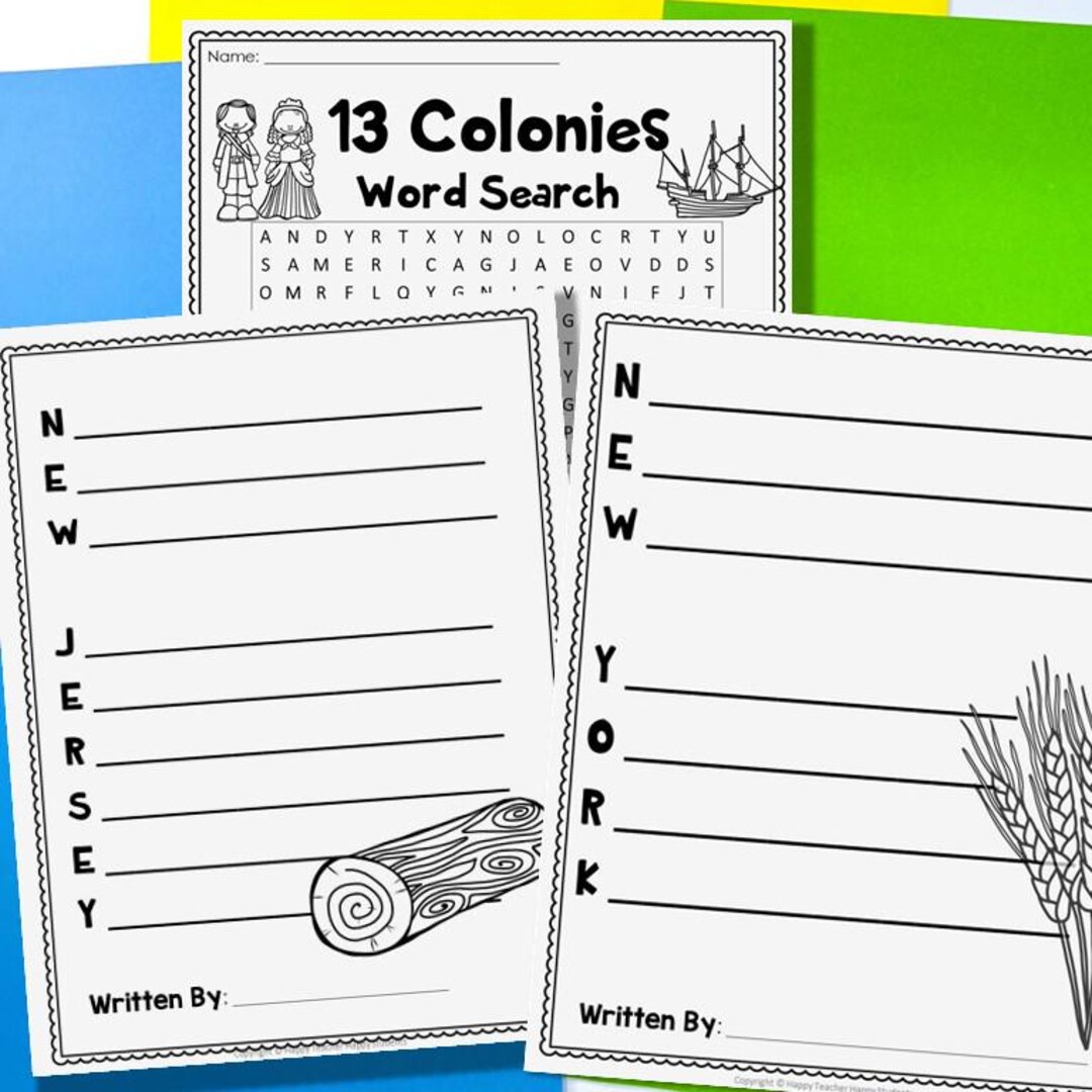 13 Colonies Acrostic Poems & a 13 Colonies Word Search Activity ...