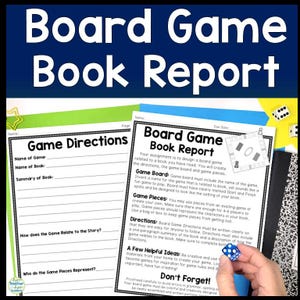 Board Game Book Report Template: Make a Game From a Fiction Book, Book ...