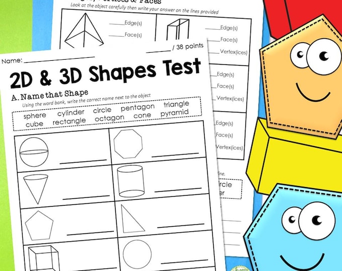 2D and 3D Shapes Task Cards - Etsy Canada