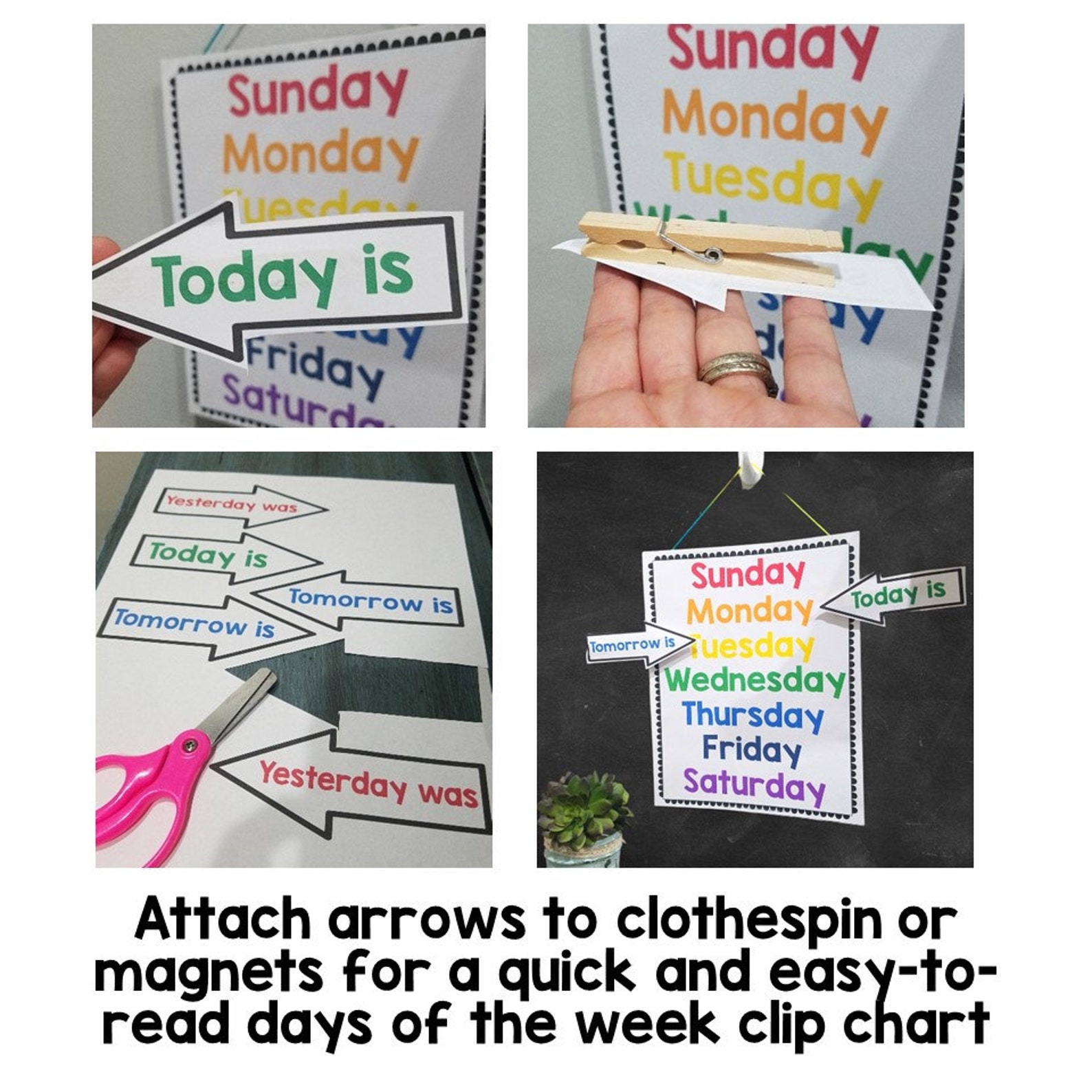 Days of the Week Poster, Days of the Week Sign for Kids, Today ...