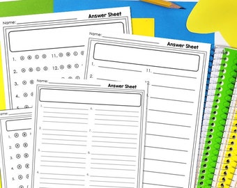 Answer Sheet - Etsy