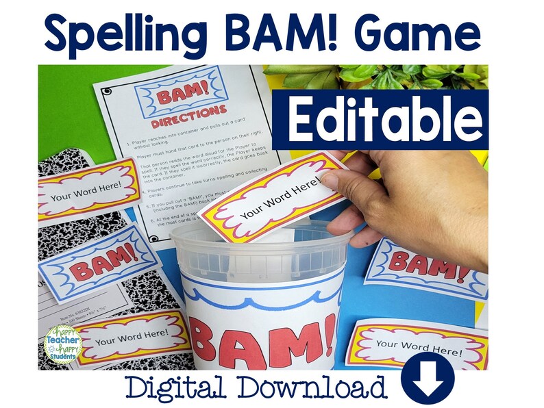 Spelling Games: EDITABLE Spelling Game (spelling Activities, Use Any ...