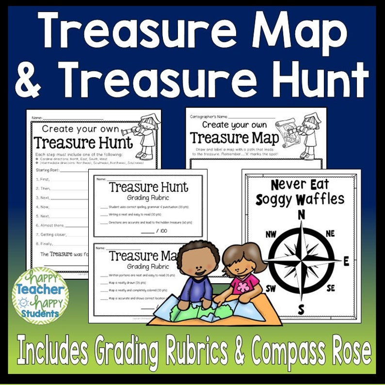 Treasure Map and Treasure Hunt Cardinal Intermediate Directions ...
