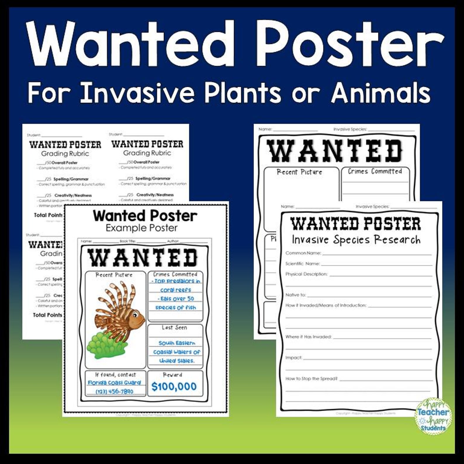 Invasive Species Wanted Poster Template, Invasive Species Research ...