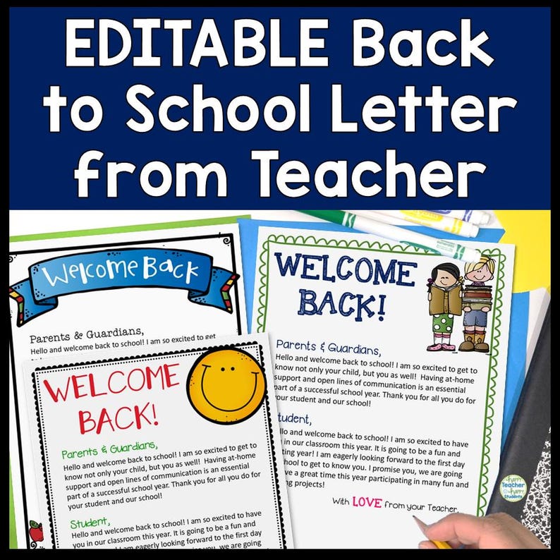 Editable Welcome Back to School Letter: 3 Designs (digital Download ...