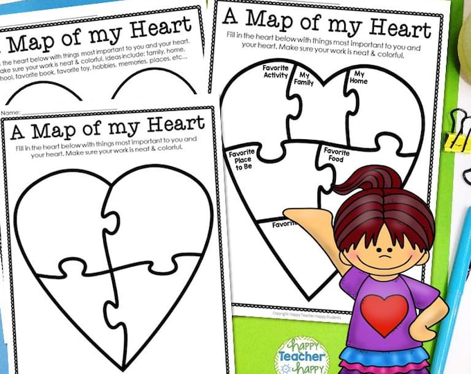 Heart Map - Etsy