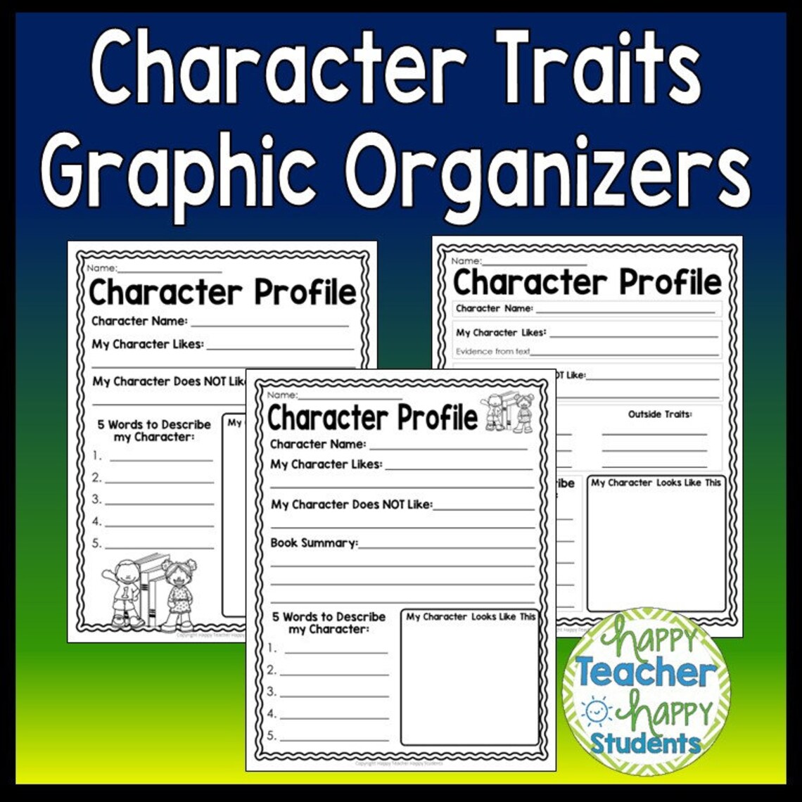 Character Traits Graphic Organizer Character Profile For Character Analysis Activity