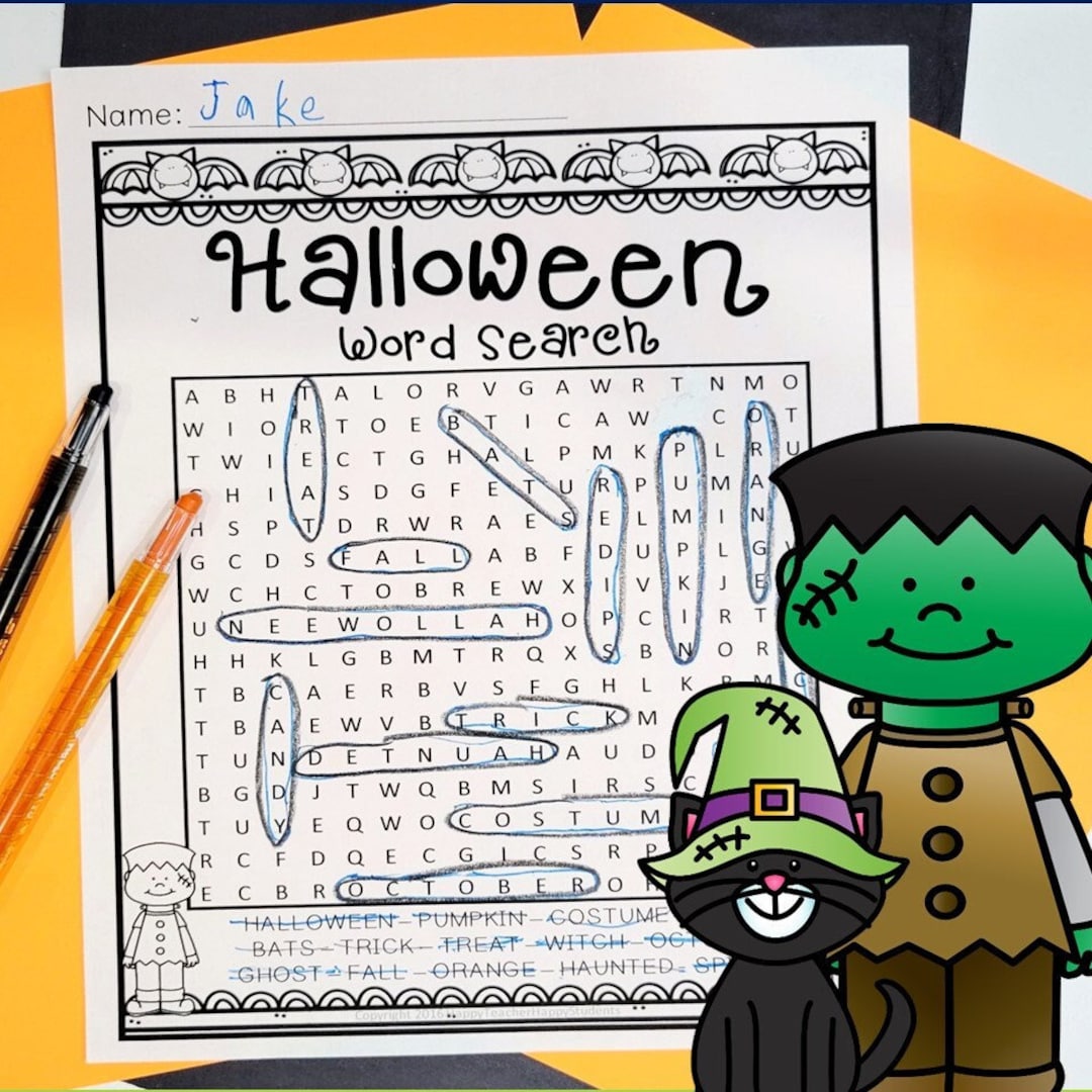Halloween Word Search Activity Digital Download Halloween Word Search ...