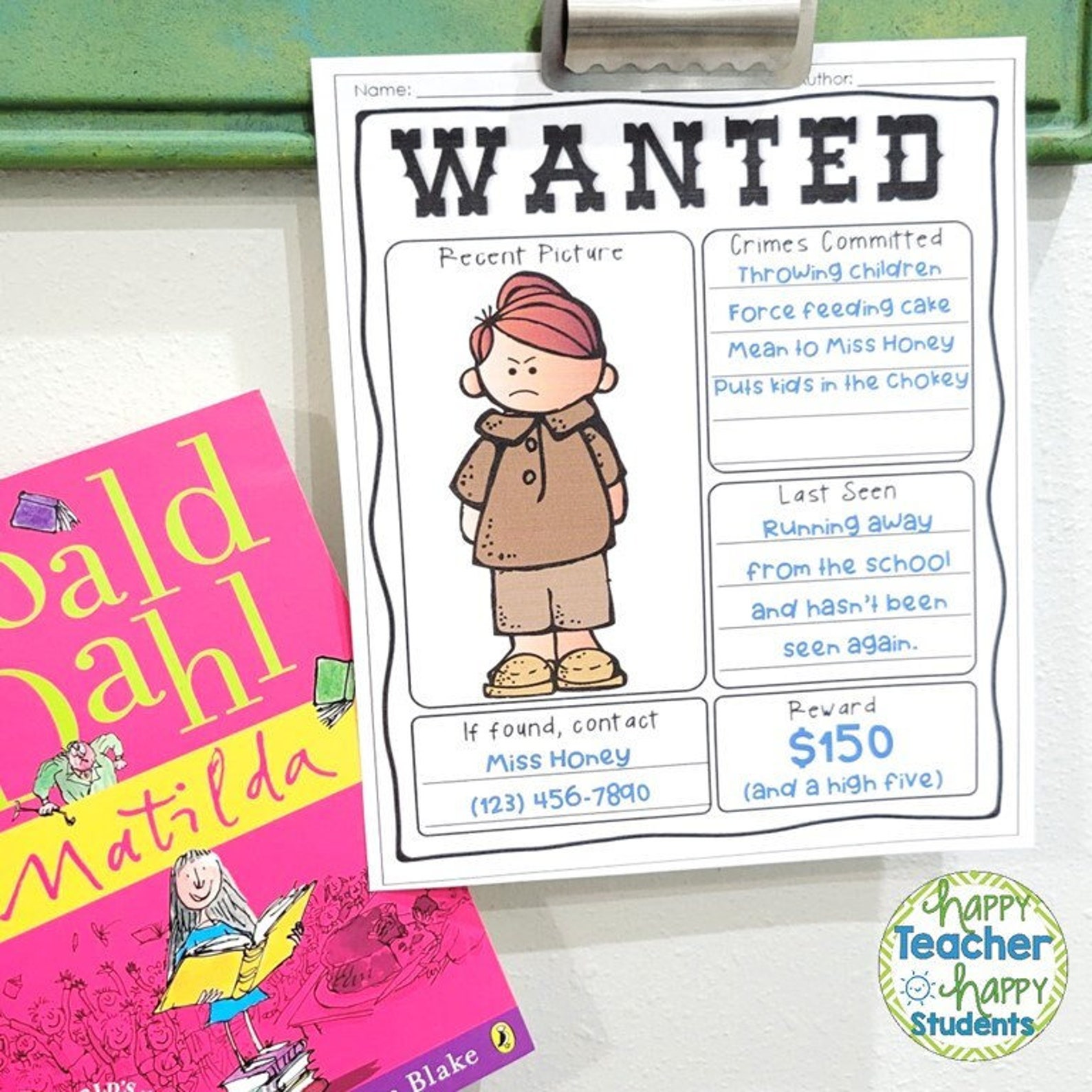 Character Wanted Poster Template: Fun Book Report Idea for Kids ...