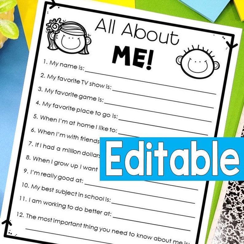 Editable Student Survey: All About Me Printable (digital Download) - Etsy
