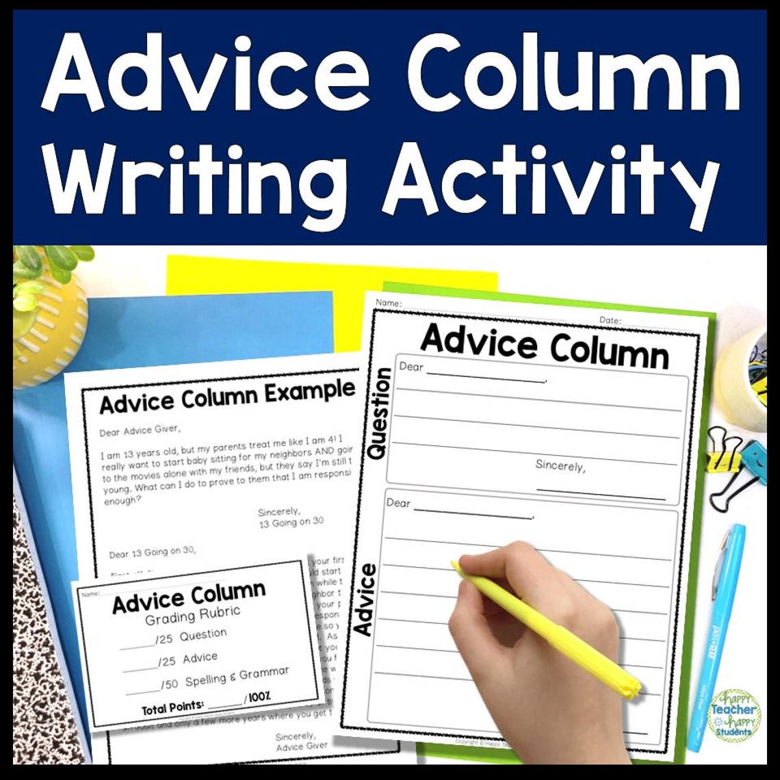 Advice Column Template: Advice Writing Activity for Kids (digital ...