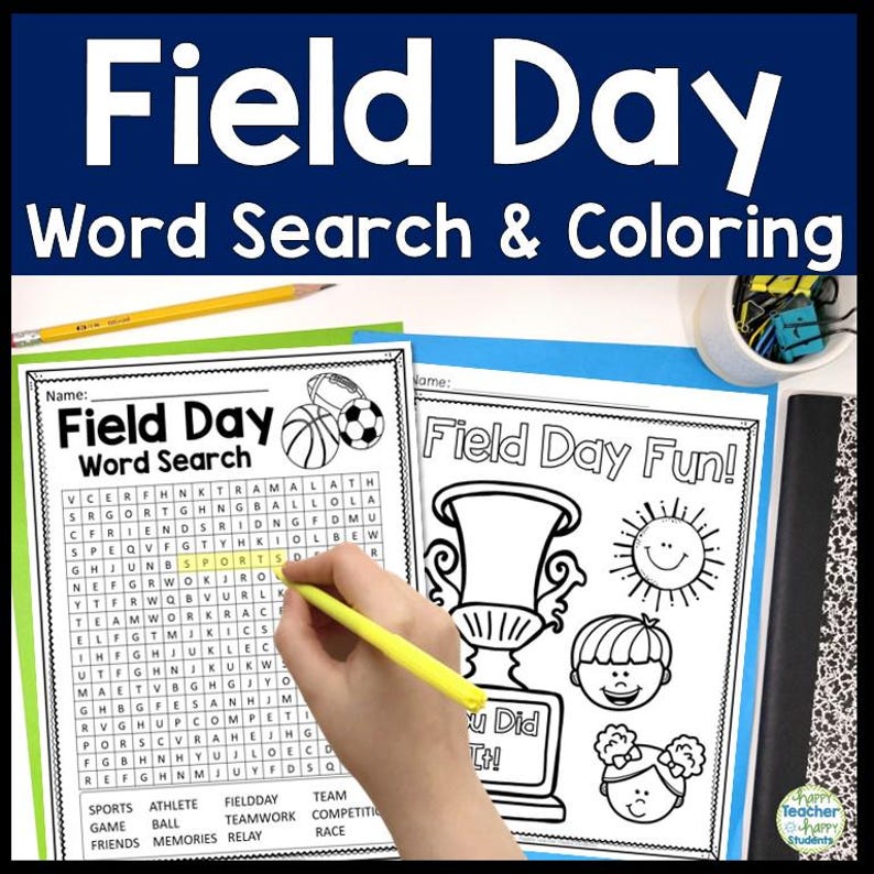 Field Day Word Search & Coloring Page (digital Download) - Etsy