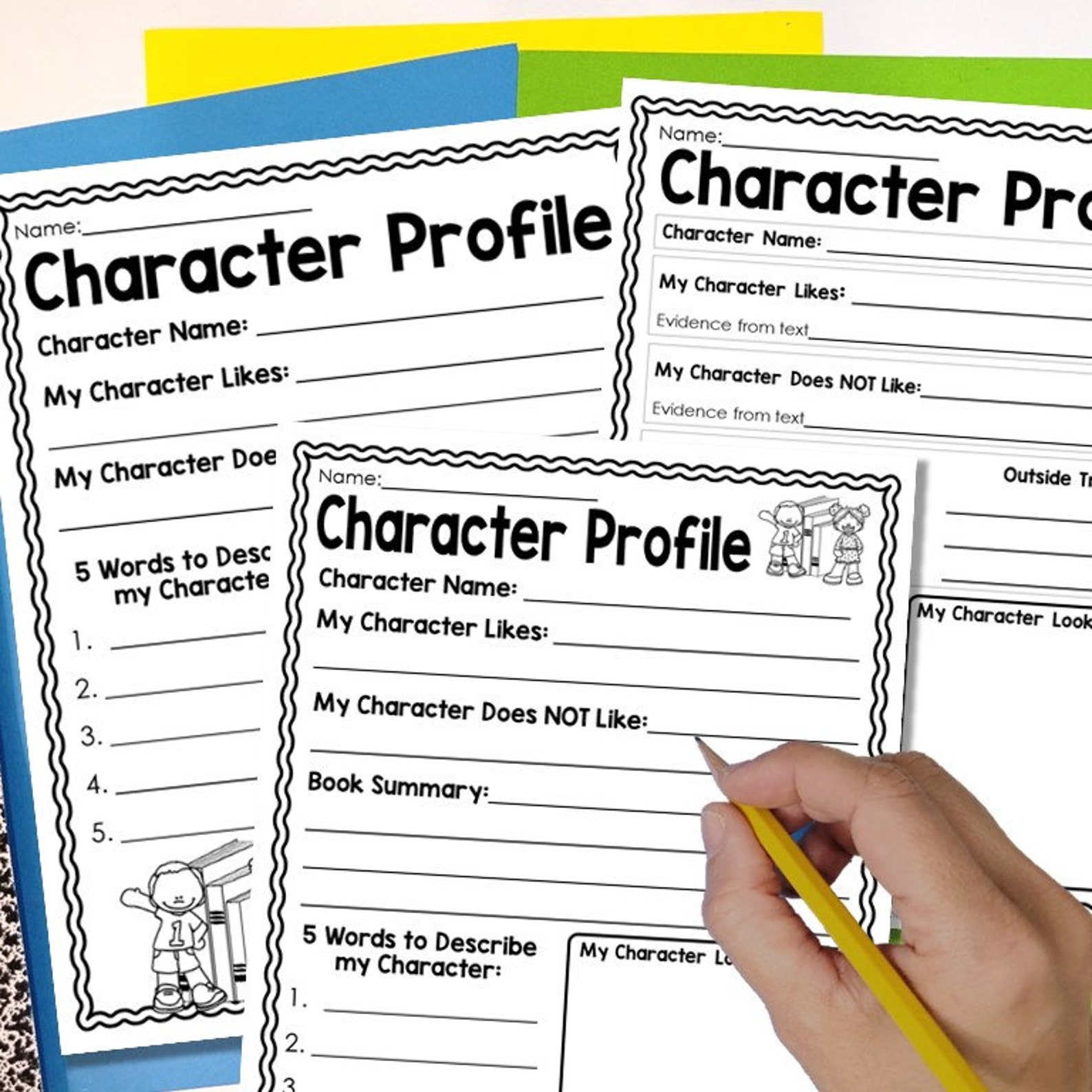 Character Analysis Worksheet: Character Profile Graphic Organizer ...