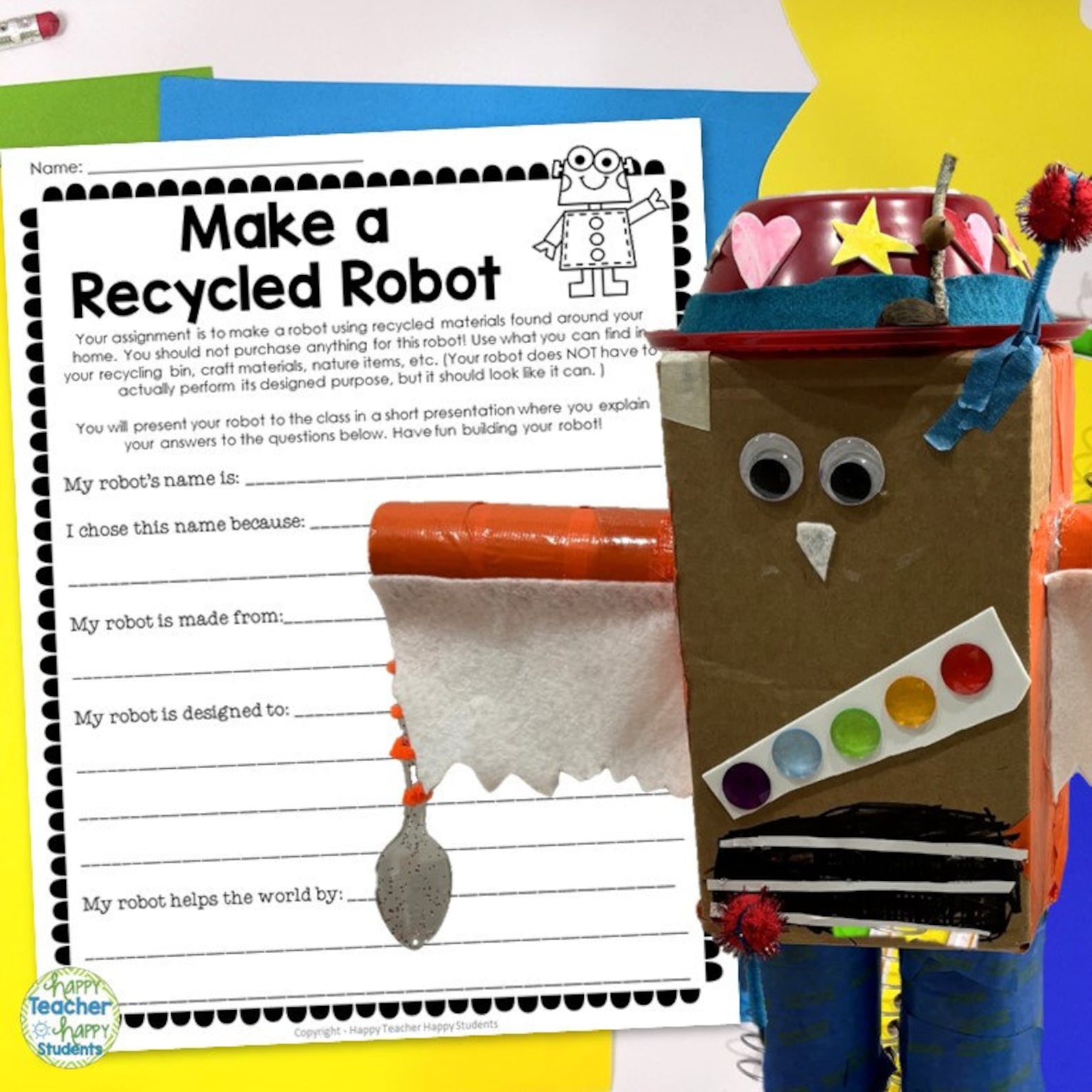 Recycled Robot Project | Build a Robot From Recycled Materials | STEM ...
