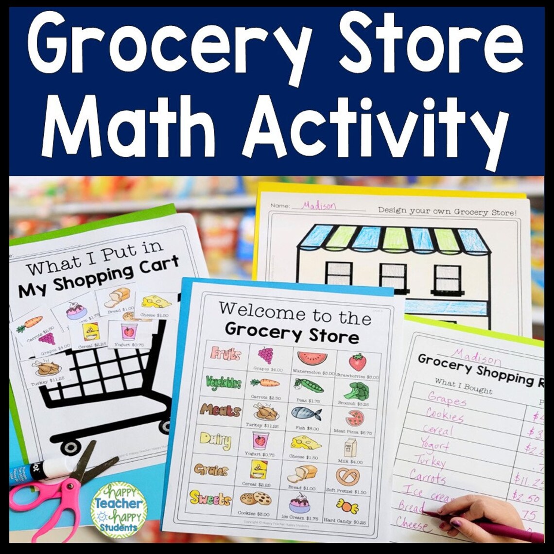 Grocery Store Math | Real Life Math Skills | Add up Grocery Shopping ...