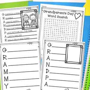 Grandparents Day Writing AND Grandparents Day Word Search ...