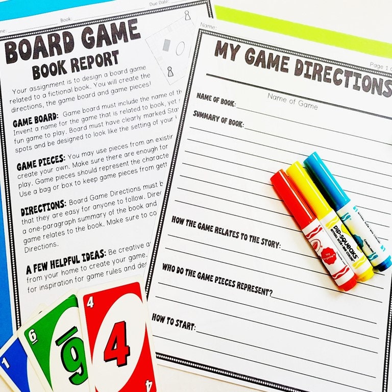 Book Report Game Board Ideas