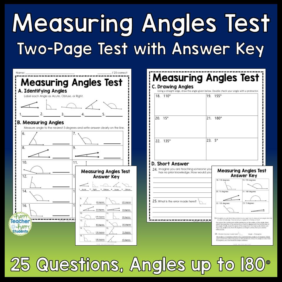 Measuring Angles Test | Measuring Angles Quiz | How to Measure Angles ...