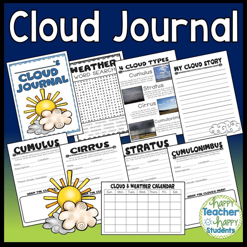 Types of Clouds Journal | Types of Clouds Writing Activity | Homeschool ...