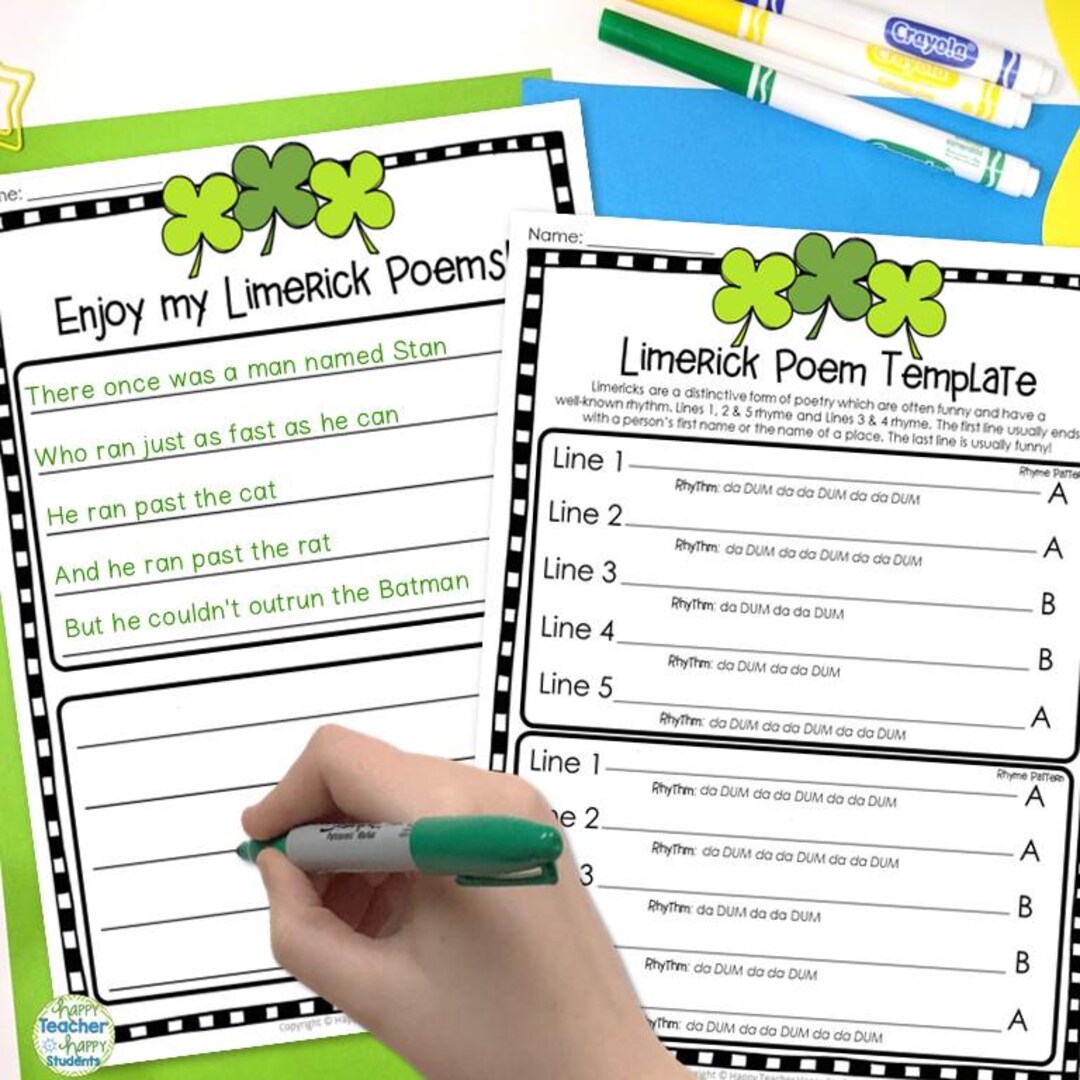 Limerick Writing Template | St. Patrick's Day Poetry | Writing ...