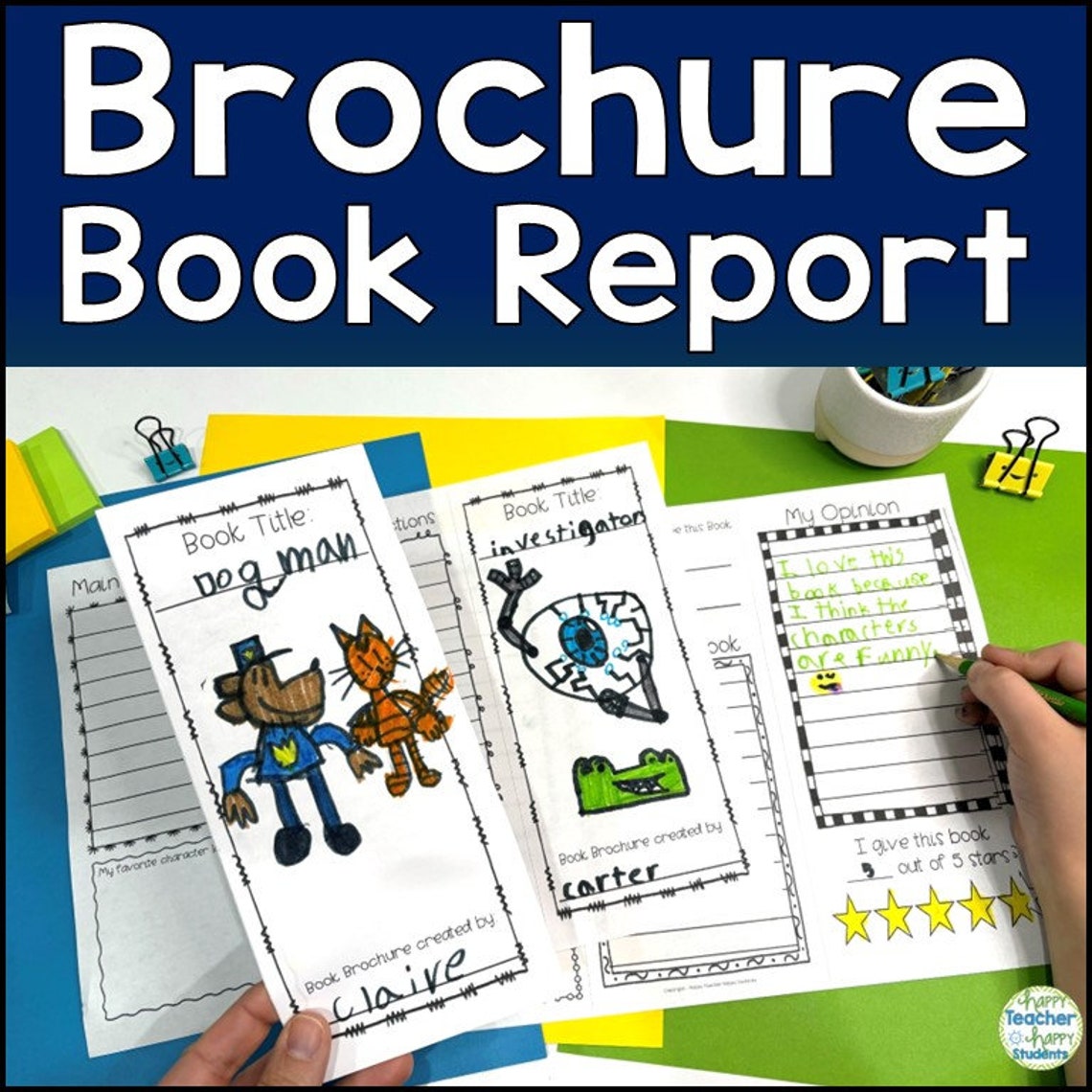 Brochure Book Report Template, Trifold Book Report for Kids, Printable ...