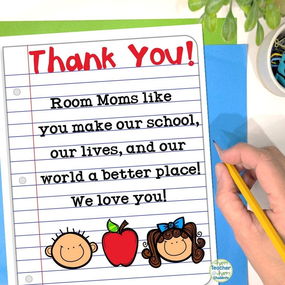 Room Mom Thank You Note Card Thank You for Room Parent - Etsy