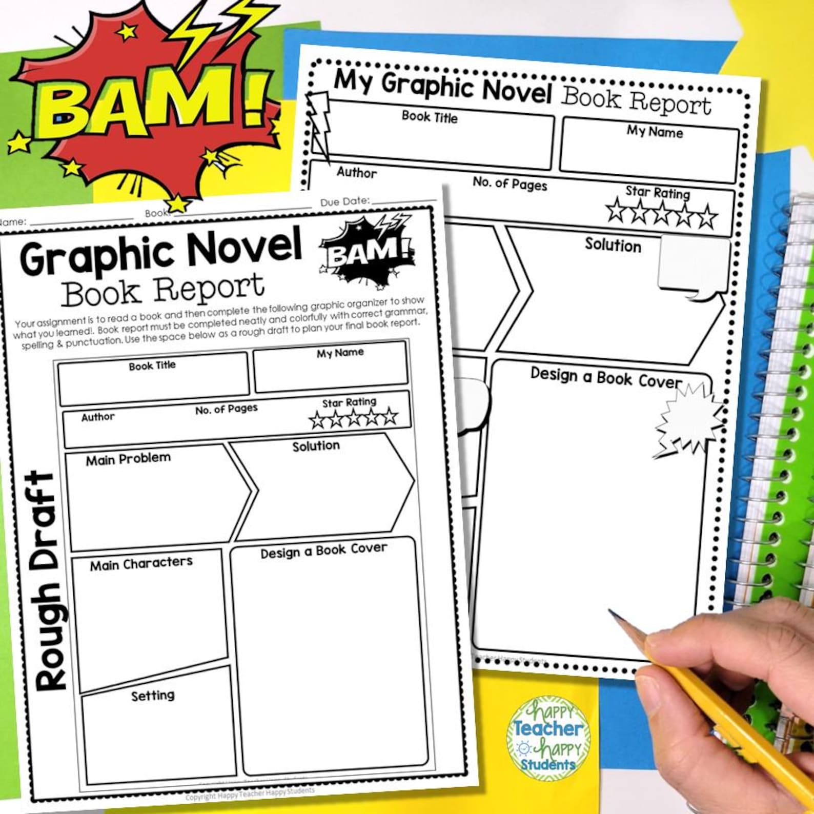 Graphic Novel Book Report Template: Creative Book Report Idea (digital ...