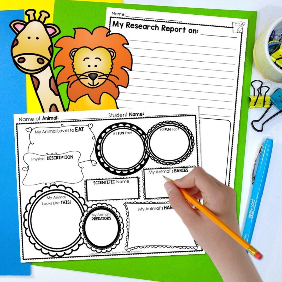 Animal Graphic Organizer Animal Research Activity Poster & Animal ...