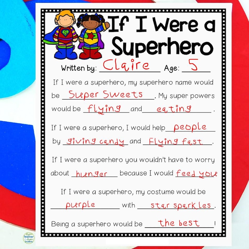 If I Were a Superhero | Superheroes Writing Activity | Superhero ...