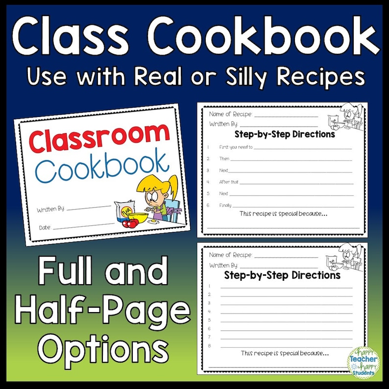 Classroom Cookbook Project | Recipe Book Template for Kids | Use With ...