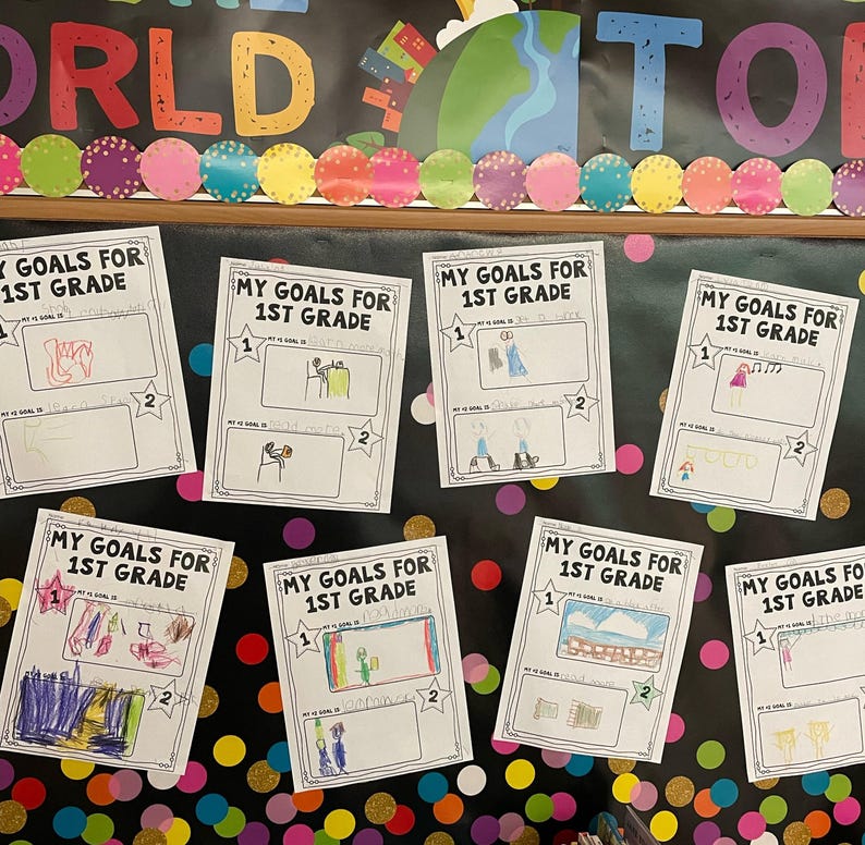 Kids Goal Setting Printable: Student Goal Tracker in 3 Designs (digital ...