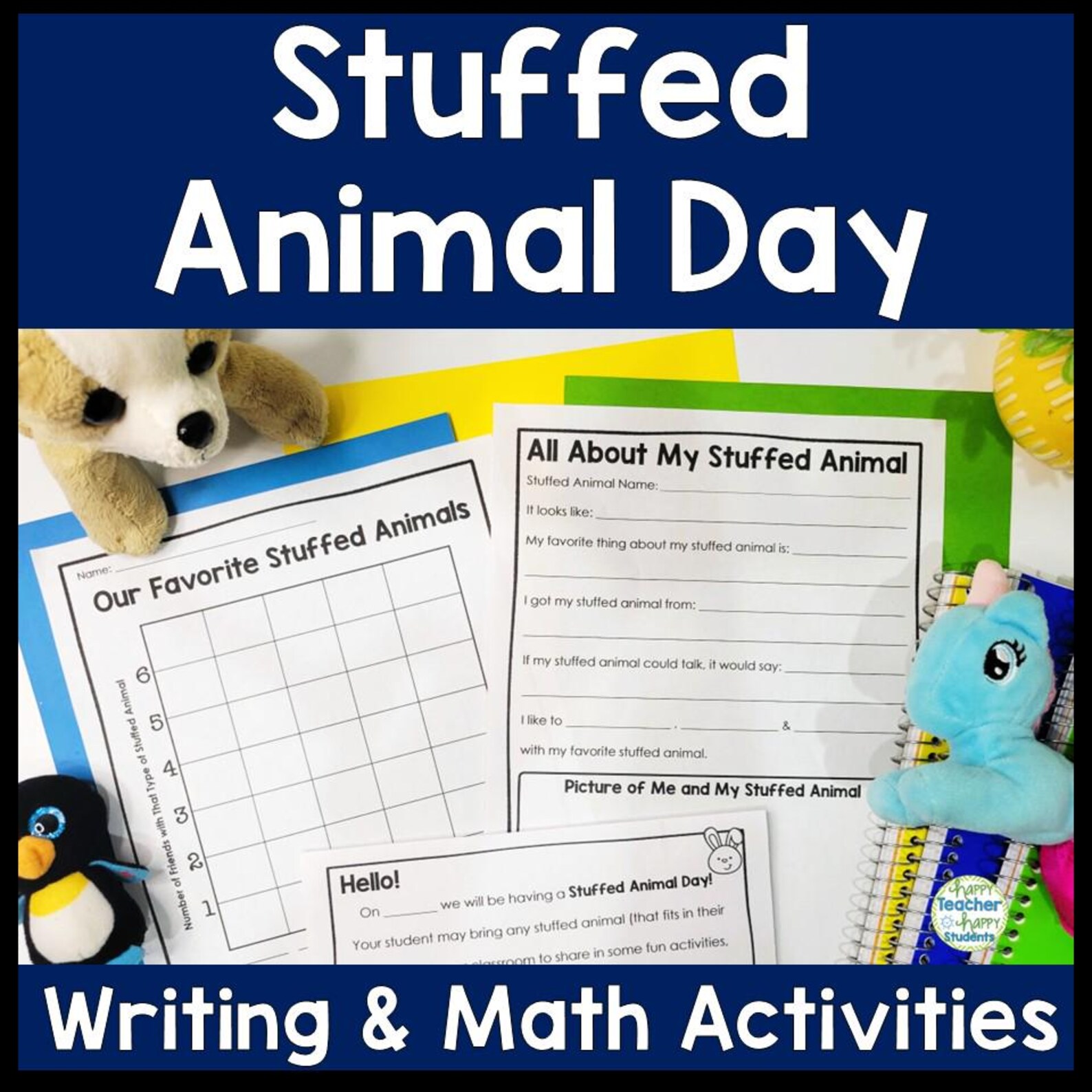 Stuffed Animal Day Activities: Writing & Math Activities (digital ...