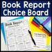 Book Report Choice Board Menu, Book Report Template for Any Book, Book ...