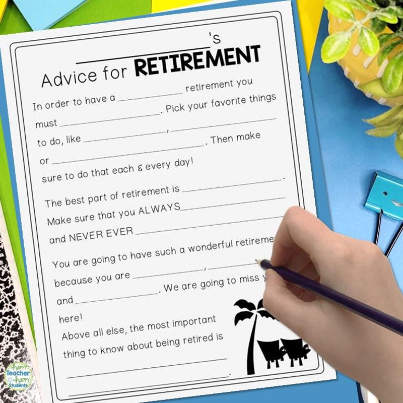 Retirement Coloring Sheet - Etsy