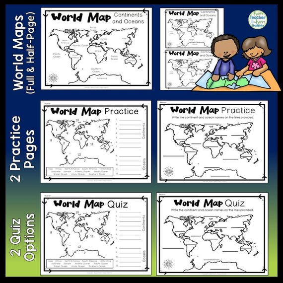 Cuestionario Sobre Los Continentes Y Océanos Del Mapa Del Mundo