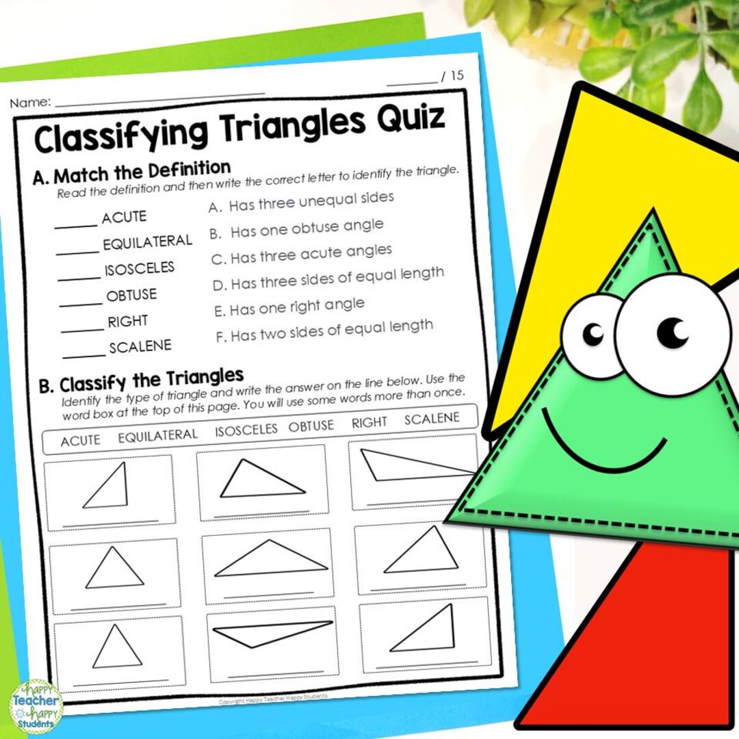 Classifying Triangles Quiz | Identifying Types of Triangles Test With ...