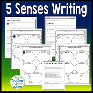 5 Senses Graphic Organizer | 5 Senses Worksheet | Five Senses Writing ...