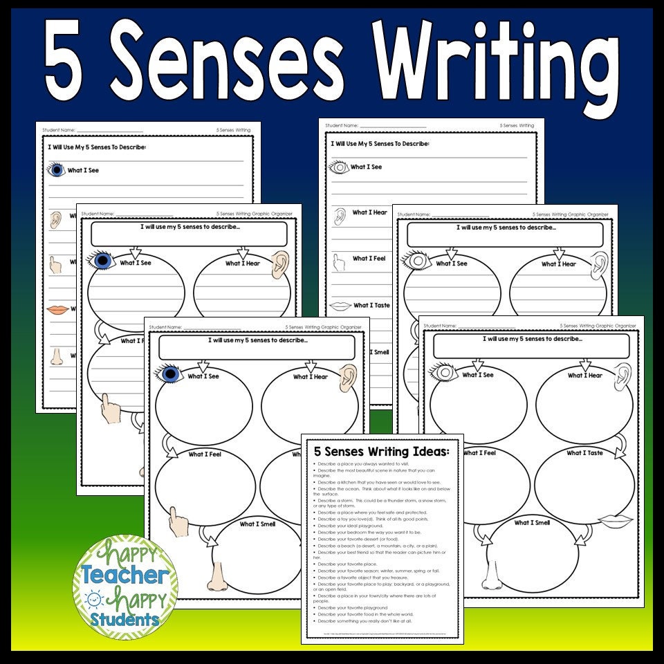 5 Senses Graphic Organizer | 5 Senses Worksheet | Five Senses Writing ...