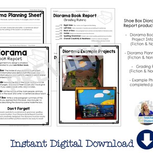 Shoe Box Diorama Book Report Template: Fiction & Non-fiction (digital ...