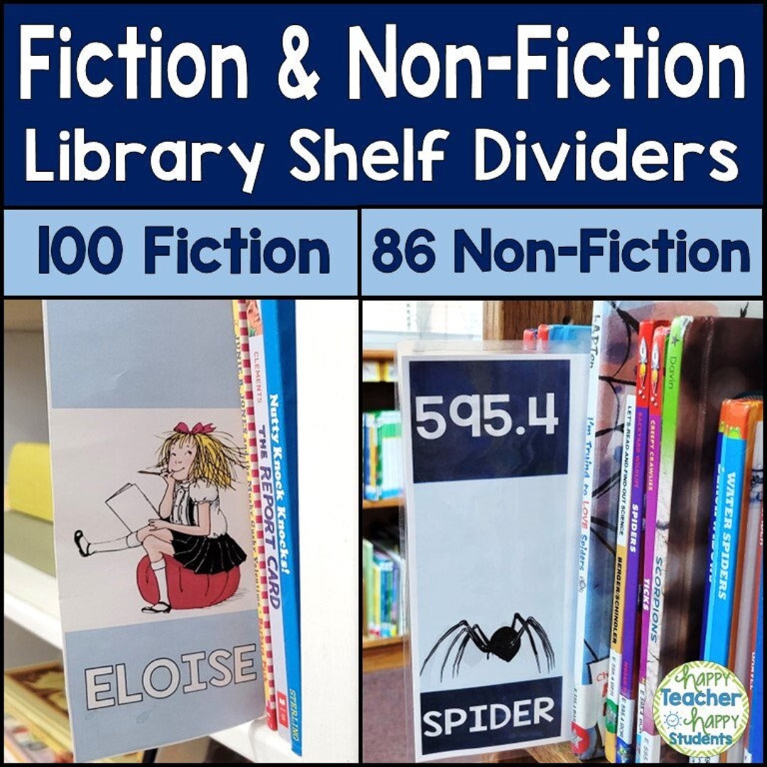 Nonfiction AND Fiction Library Shelf Dividers, Classroom Library Shelf ...