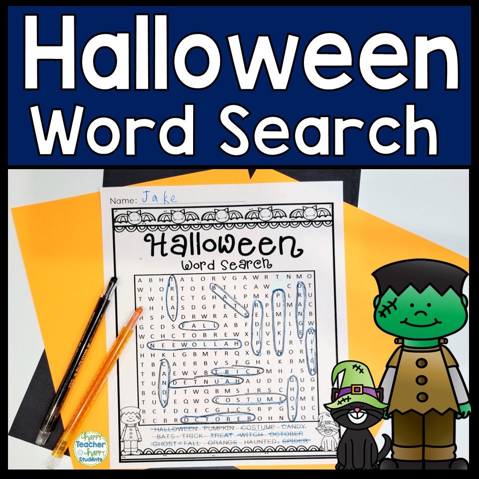 Halloween Word Search Activity Digital Download Halloween Word Search ...