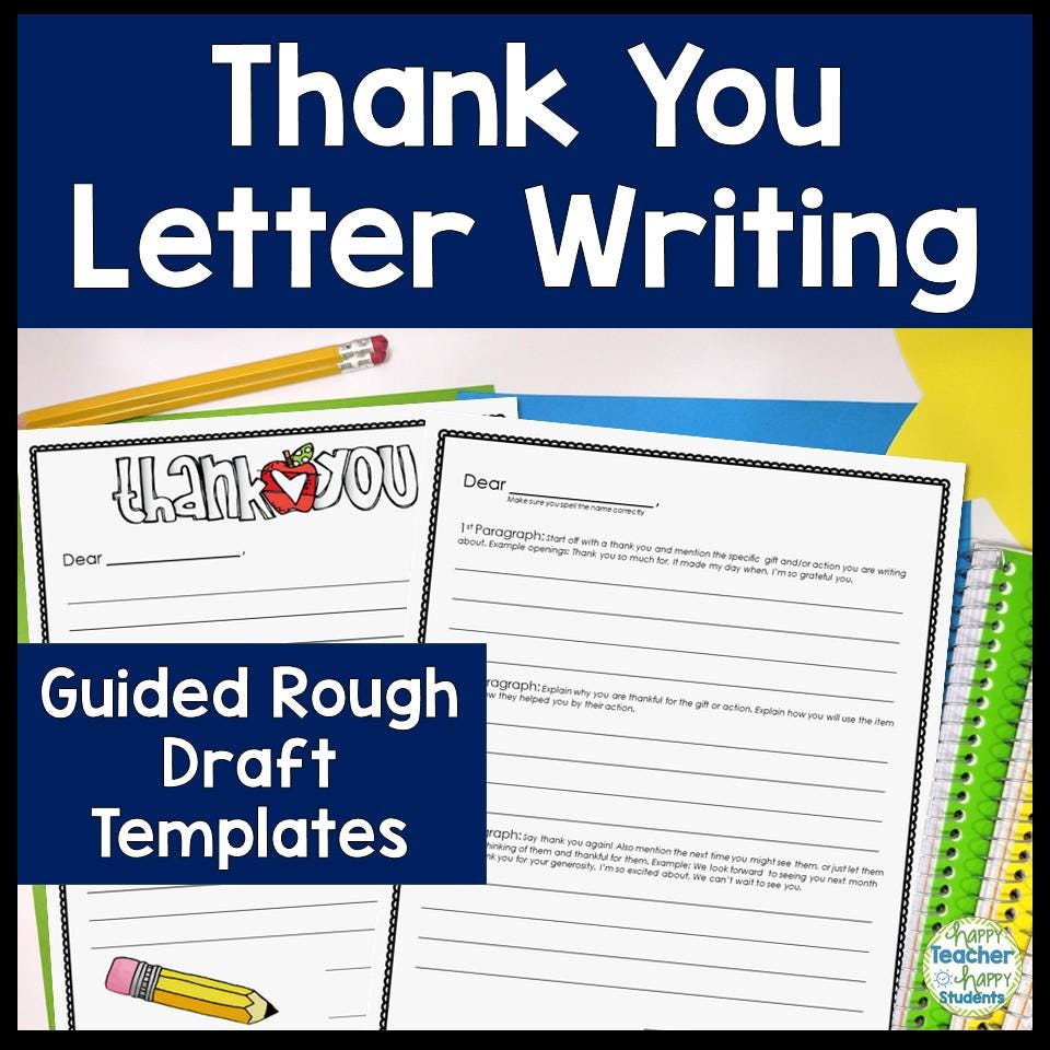 Student Thank You Letter Template: Thank You Letter From a Child Guided ...