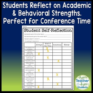 Student Self Reflection Assessment: Student Self Evaluation - Etsy