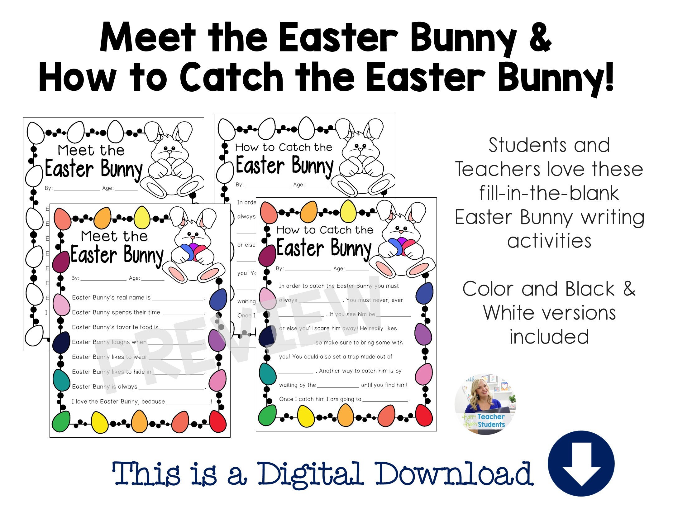 Easter Writing Activity: Meet the Easter Bunny & How to Catch the ...