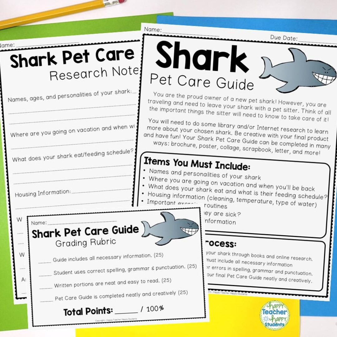 Shark Project | Shark Pet Care Guide | Shark Week Activities | Shark ...