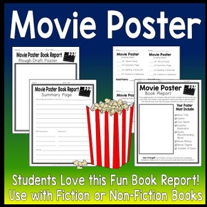 Movie Poster Book Report Template, Book Report Activity, Book Report ...
