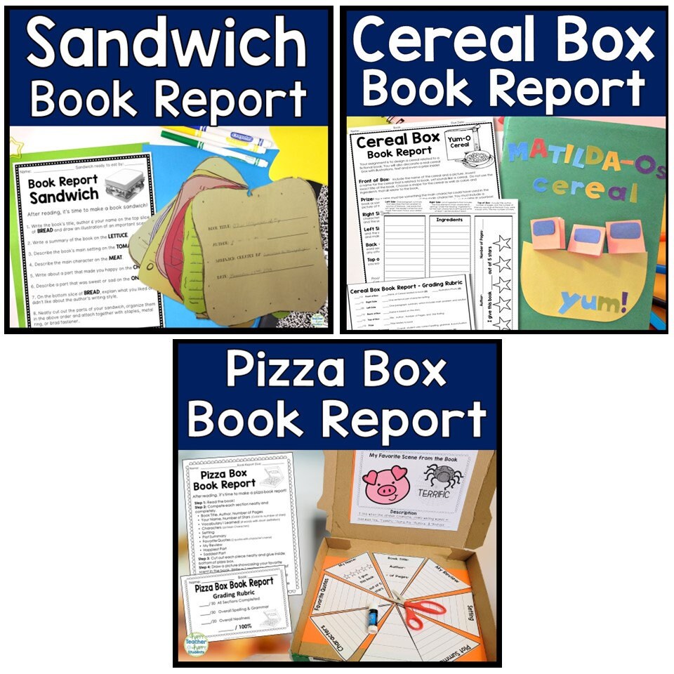5 Creative Book Reports | Book Report Bundle for Grades 3-5 (printable ...