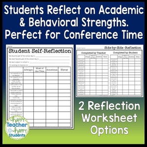 Student Self Reflection Assessment | Student Self Evaluation Form for ...