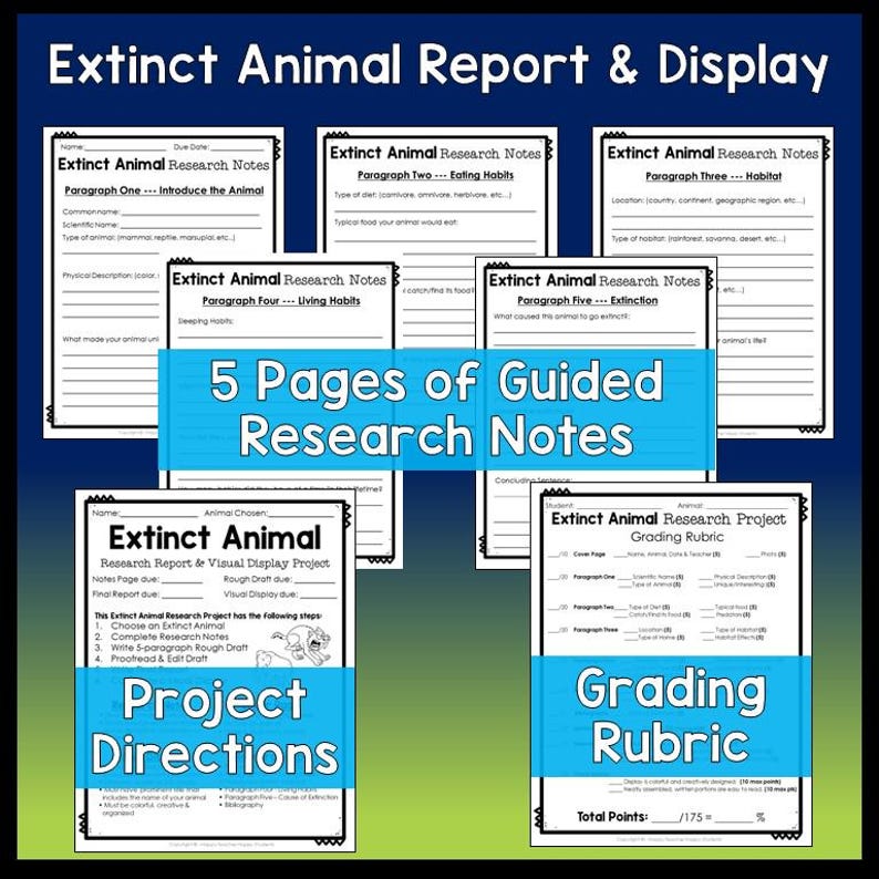 Extinct Animal Research Report & Display Project (digital Download) - Etsy