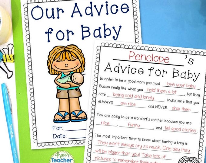 Baby Advice for My Teacher Printable, Baby Advice Book, Pregnant ...